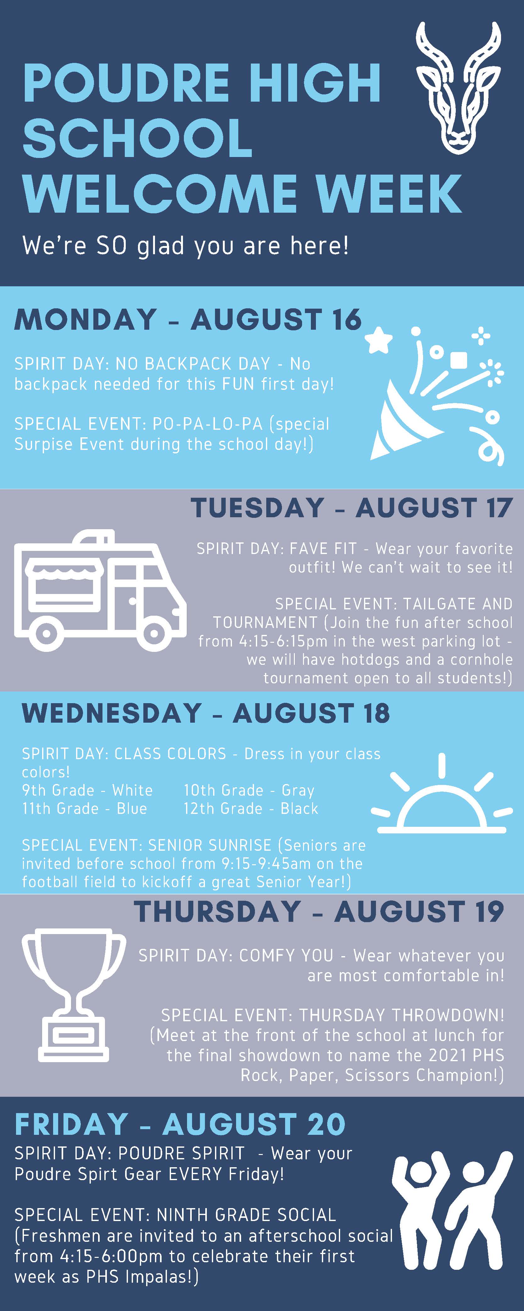 Welcome Week Activities Spirit Days Poudre High School